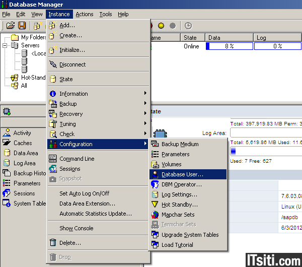Change Password for DBM Operator, Database User in MaxDB